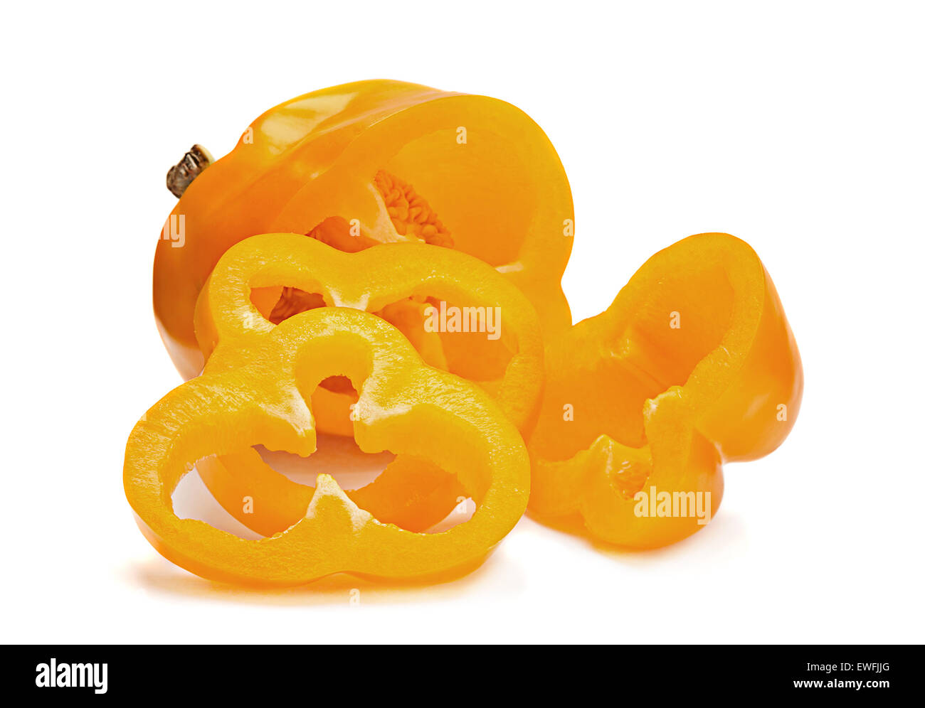 Pepper cross part vegetable isolated on white Stock Photo - Alamy