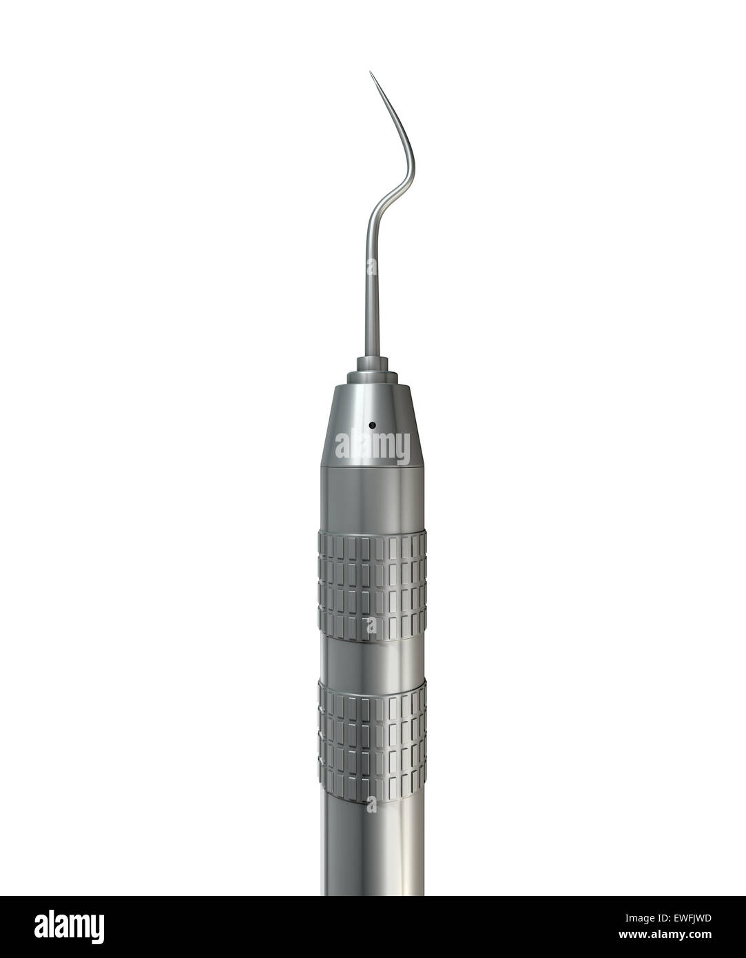 A steel dentists hook probe on an isolated studio background Stock ...