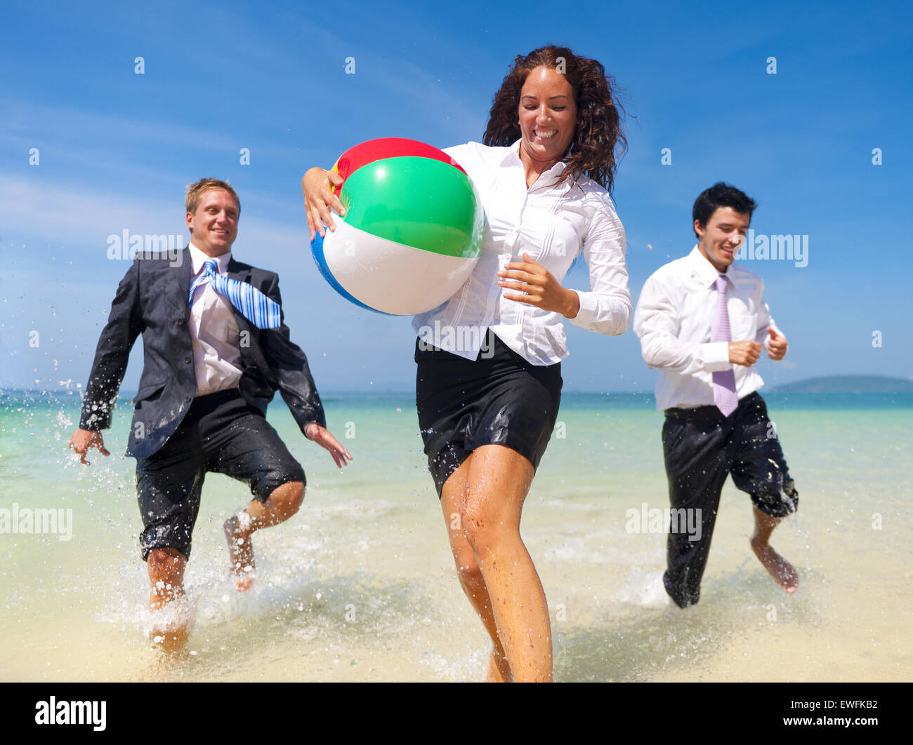 Business people having fun on vacation Stock Photo - Alamy