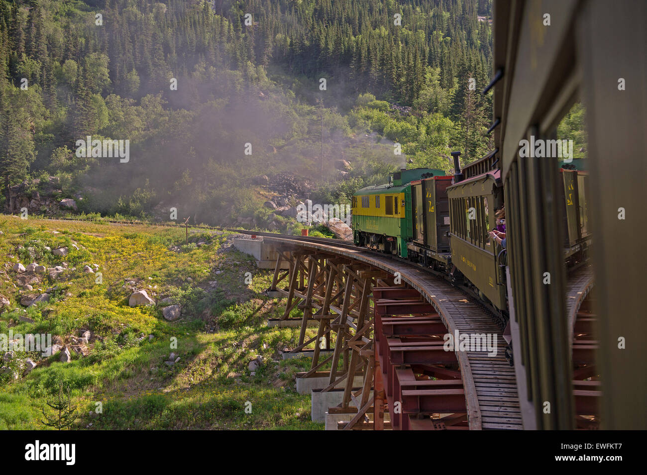White Pass and Yukon Route Railroad in Skagway, Alaska, USA Stock Photo ...