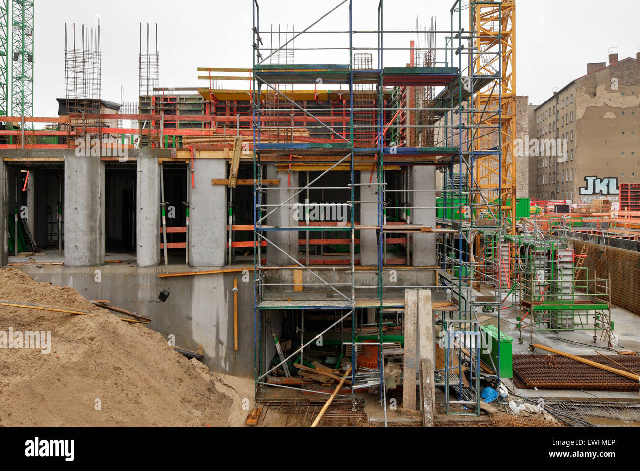 Berlin, Germany, construction site for new residential buildings of the ...