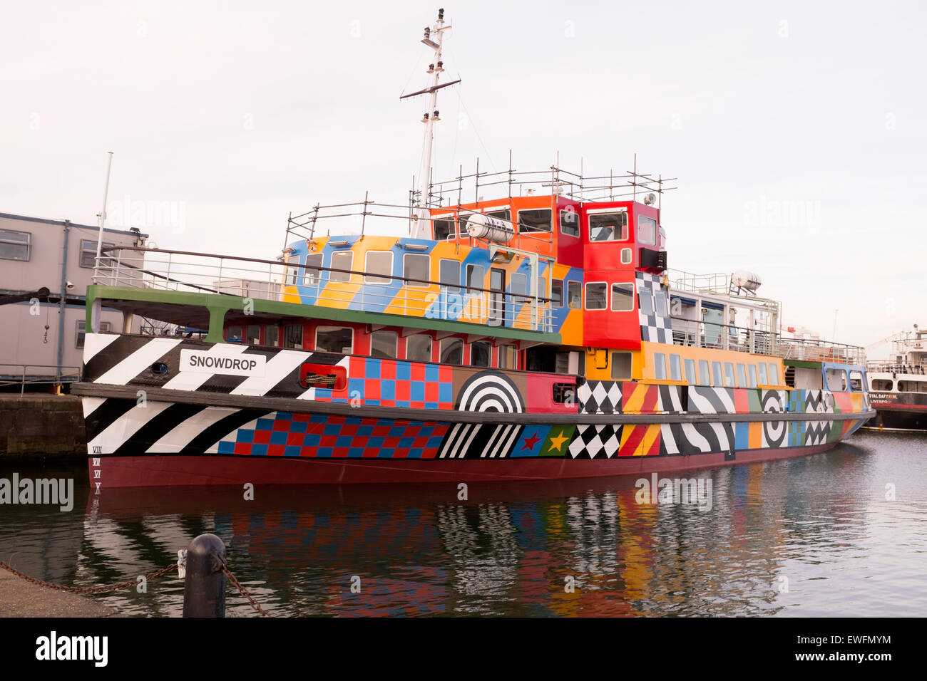 Mersey Ferry Snowdrop Dazzle Ship Colourful Paint Stock Photo - Alamy