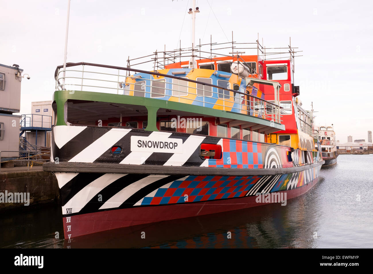 Mersey Ferry Snowdrop Dazzle Ship Colourful Paint Stock Photo - Alamy