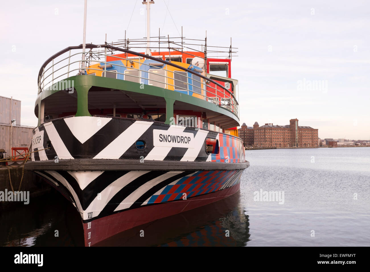 Mersey Ferry Snowdrop Dazzle Ship Colourful Paint Stock Photo - Alamy