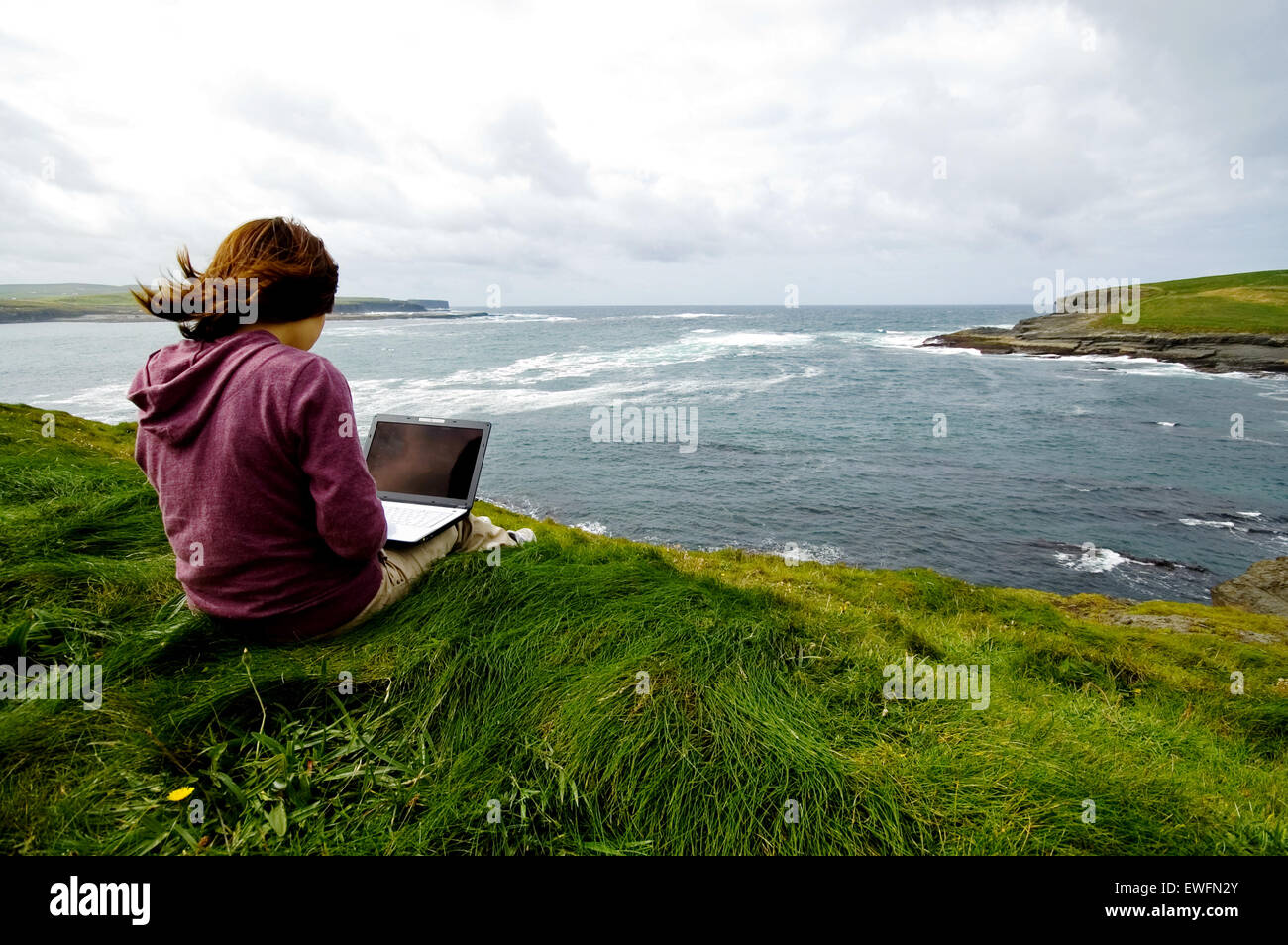 Lady working outdoor Stock Photo - Alamy