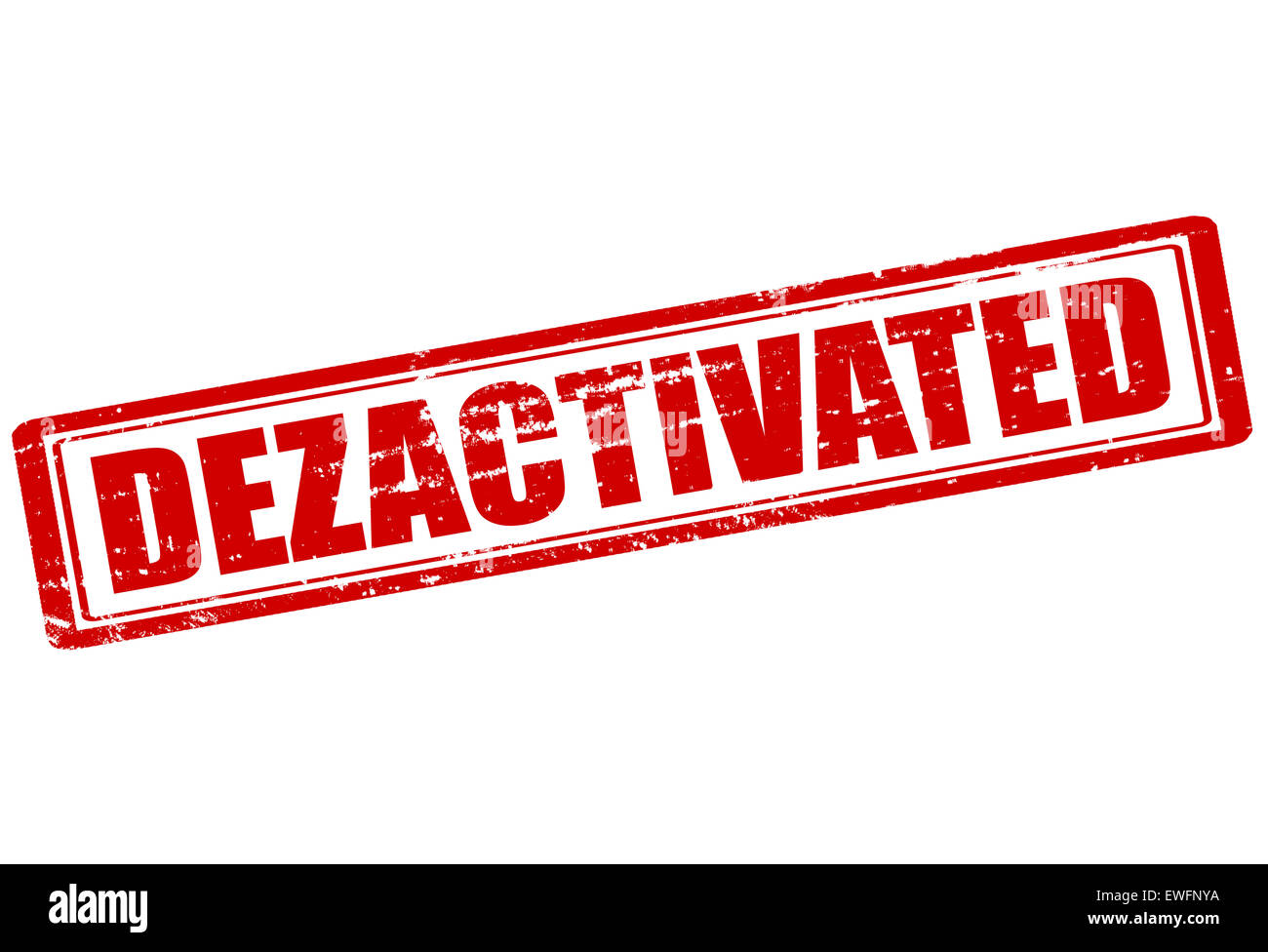 Rubber stamp with word dezactivated inside, illustration Stock Photo ...