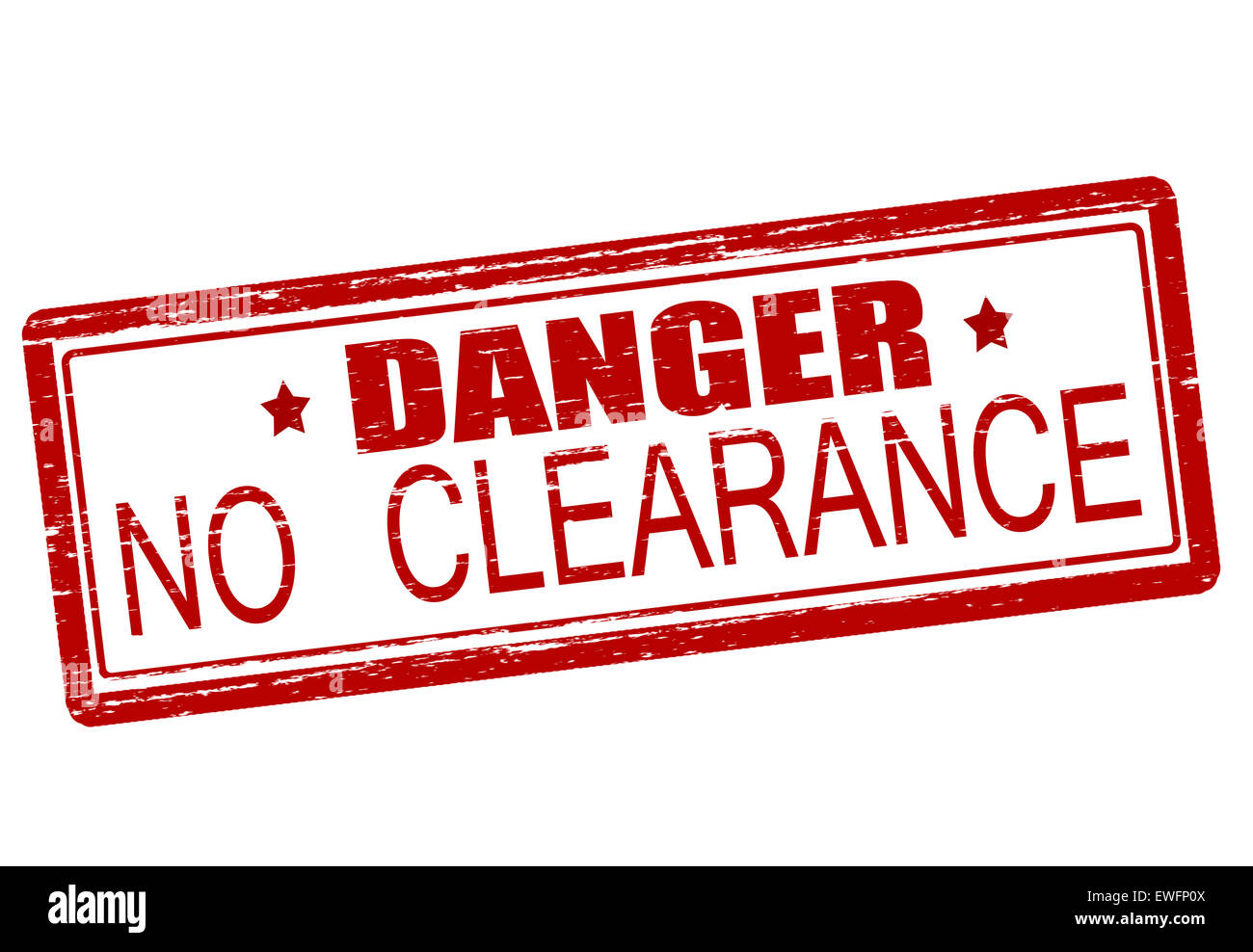 Rubber stamp with text danger no clearance inside, illustration Stock ...