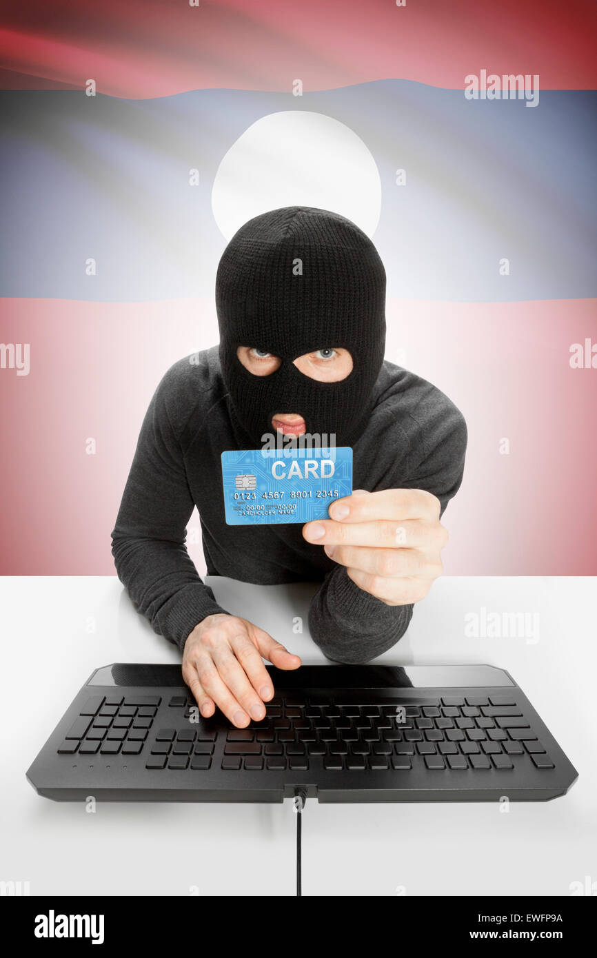 Cybercrime concept with flag on background - Laos Stock Photo - Alamy