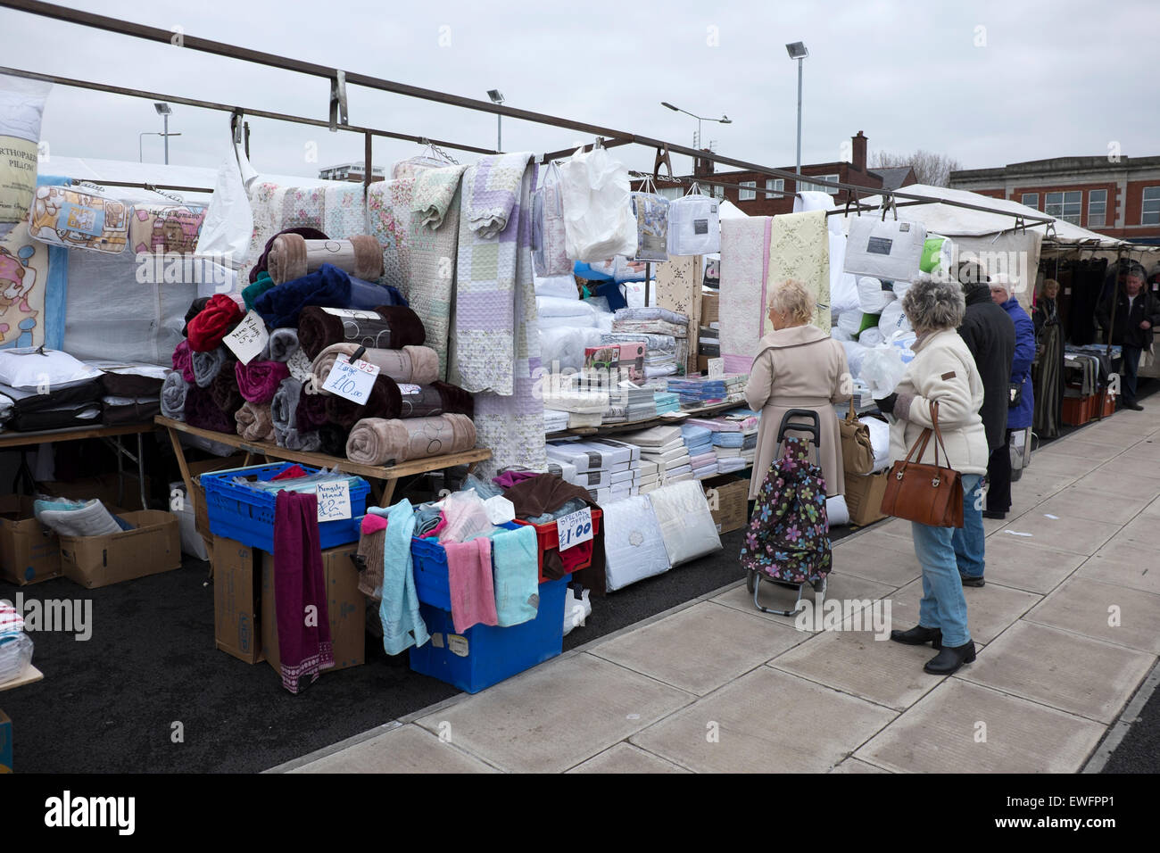 Traditional English Street Market Stalls Shopping Stock Photo - Alamy