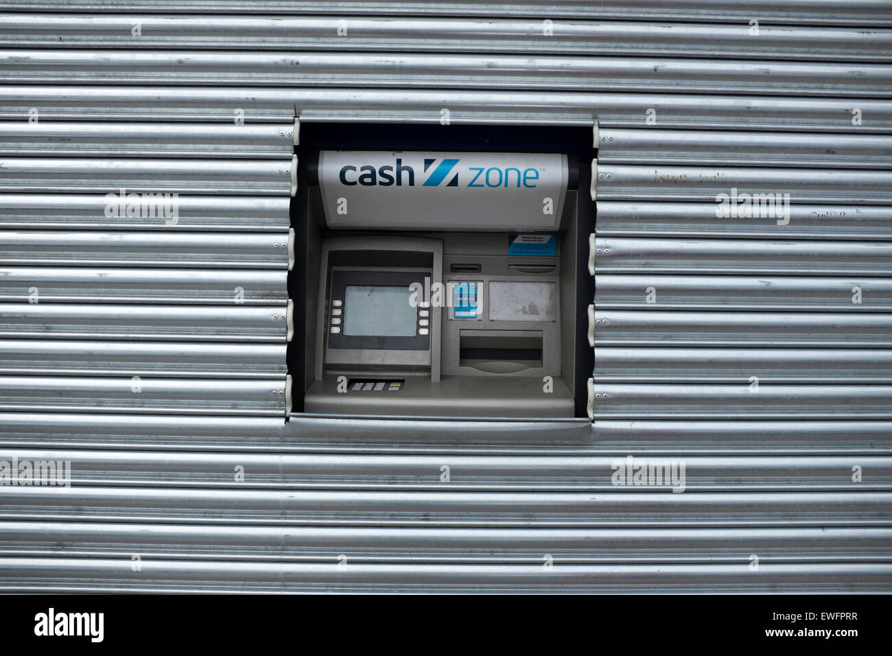 Cash Zone Machine Security Shutter Steel Protect Stock Photo - Alamy