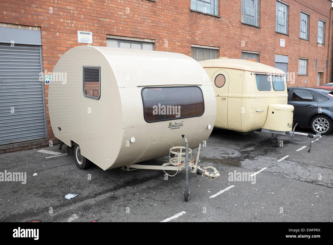Vintage Old Carvan Caravans Small Odly Shaped Stock Photo - Alamy