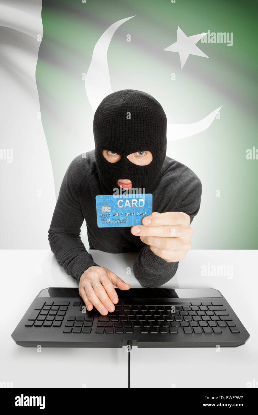 Cybercrime concept with flag on background - Pakistan Stock Photo - Alamy