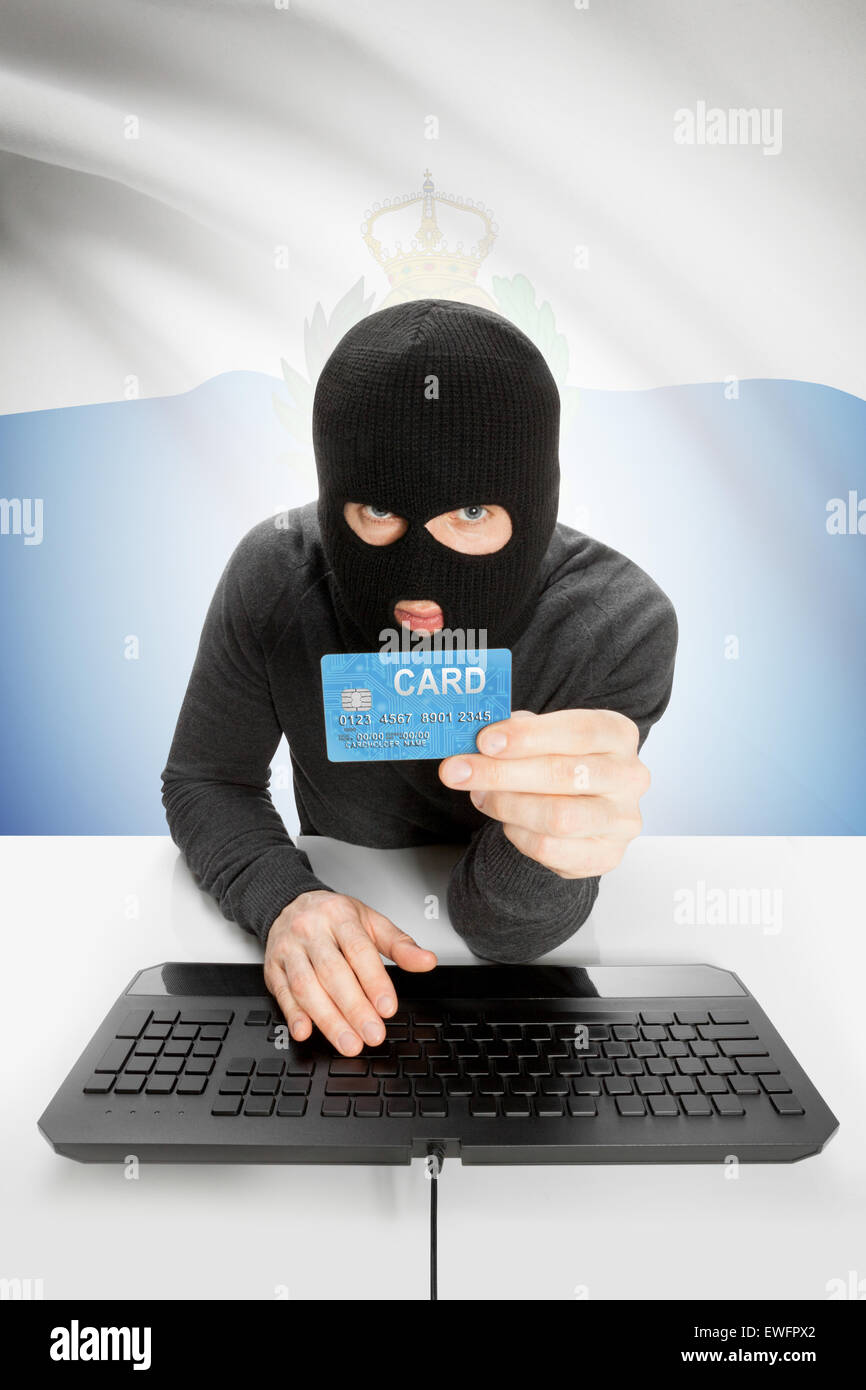 Cybercrime concept with flag on background - San Marino Stock Photo - Alamy