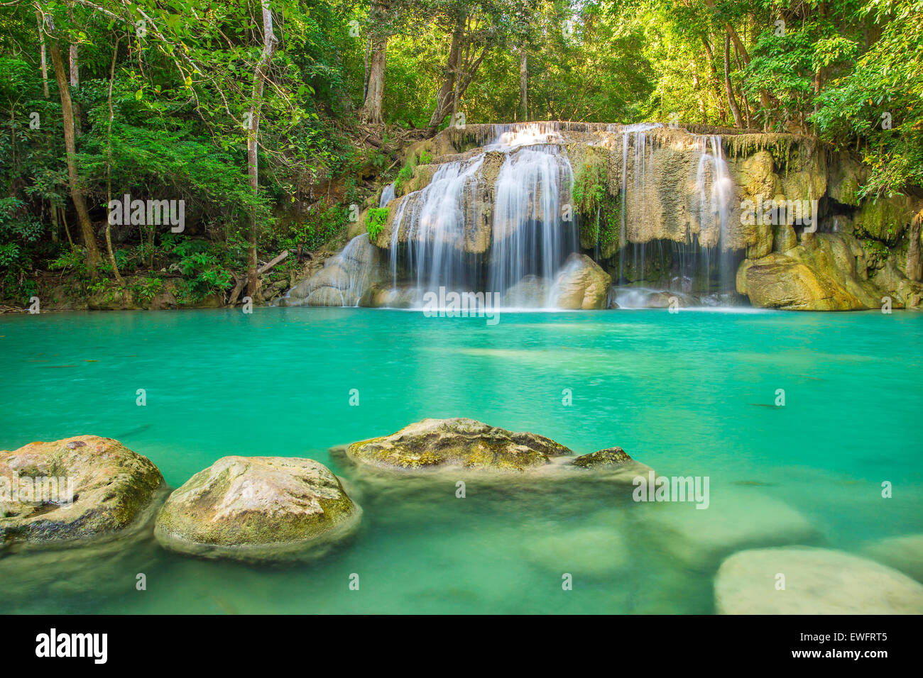 Beautiful Erawan Waterfall in Erawan National Park, Kanchanaburi ...