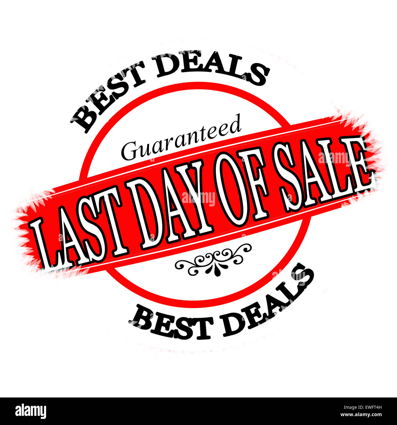 Rubber stamp with text last day of sale inside, illustration Stock ...