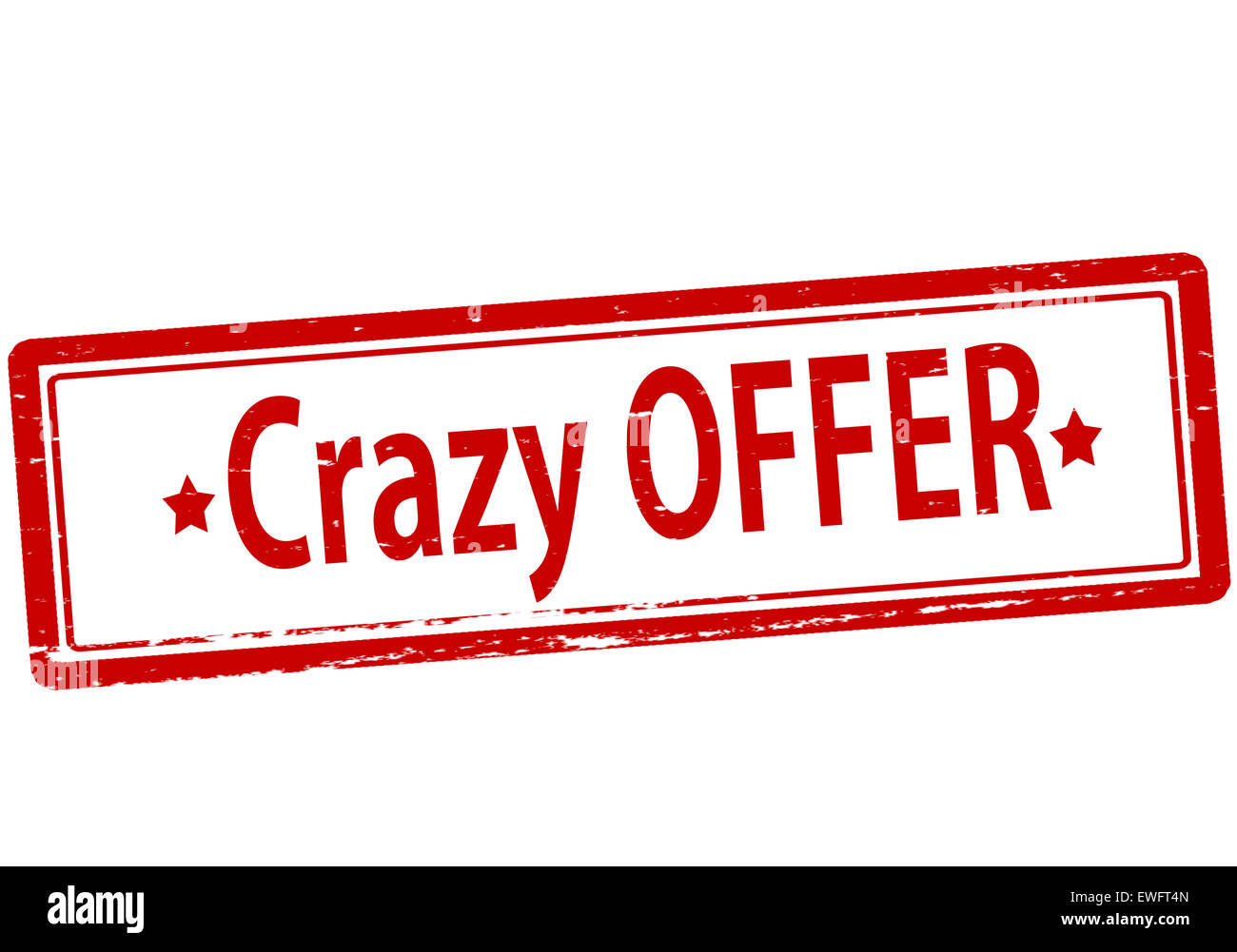 Rubber stamp with text crazy offer inside, illustration Stock Photo - Alamy
