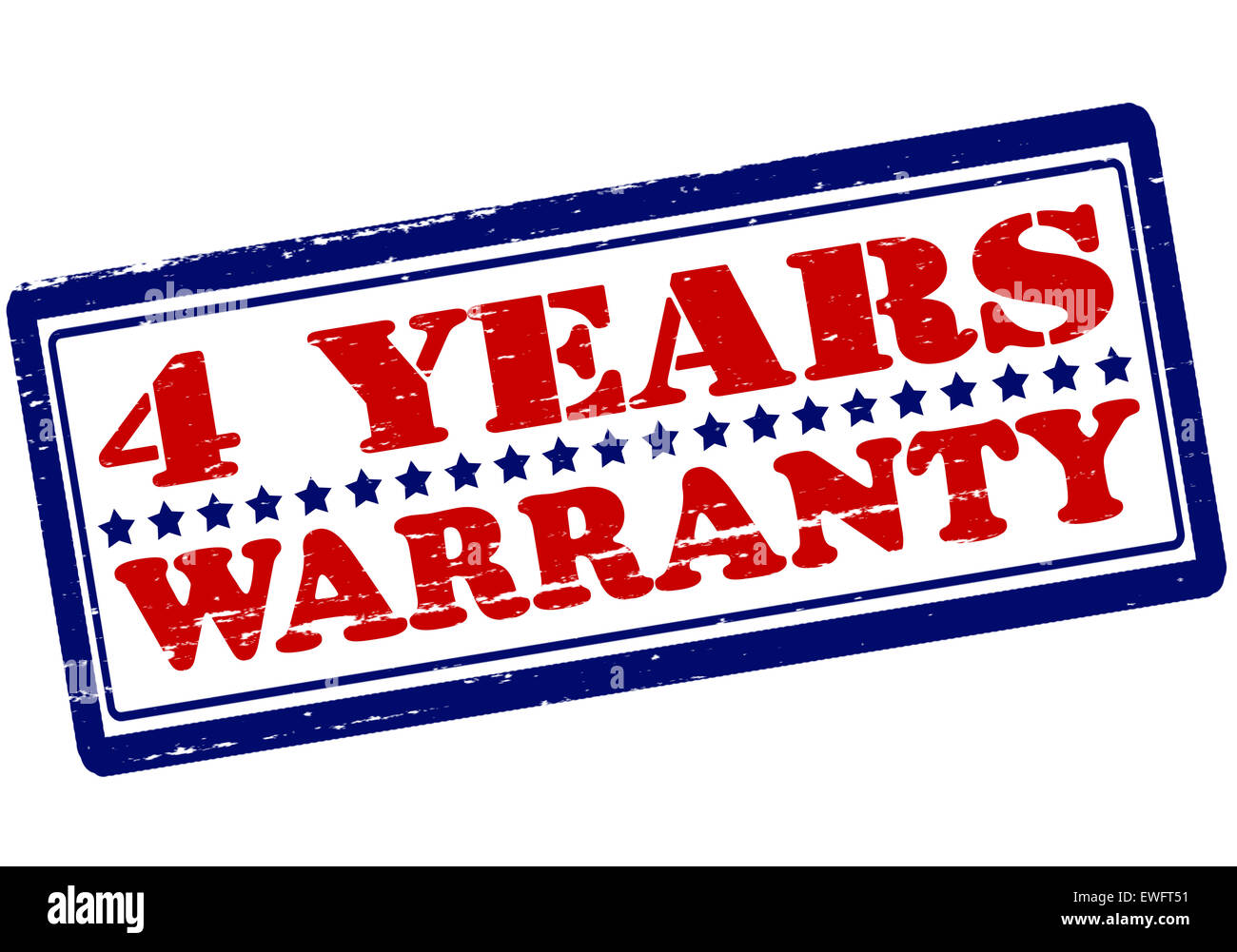 Rubber stamp with text four years warranty inside, illustration Stock ...