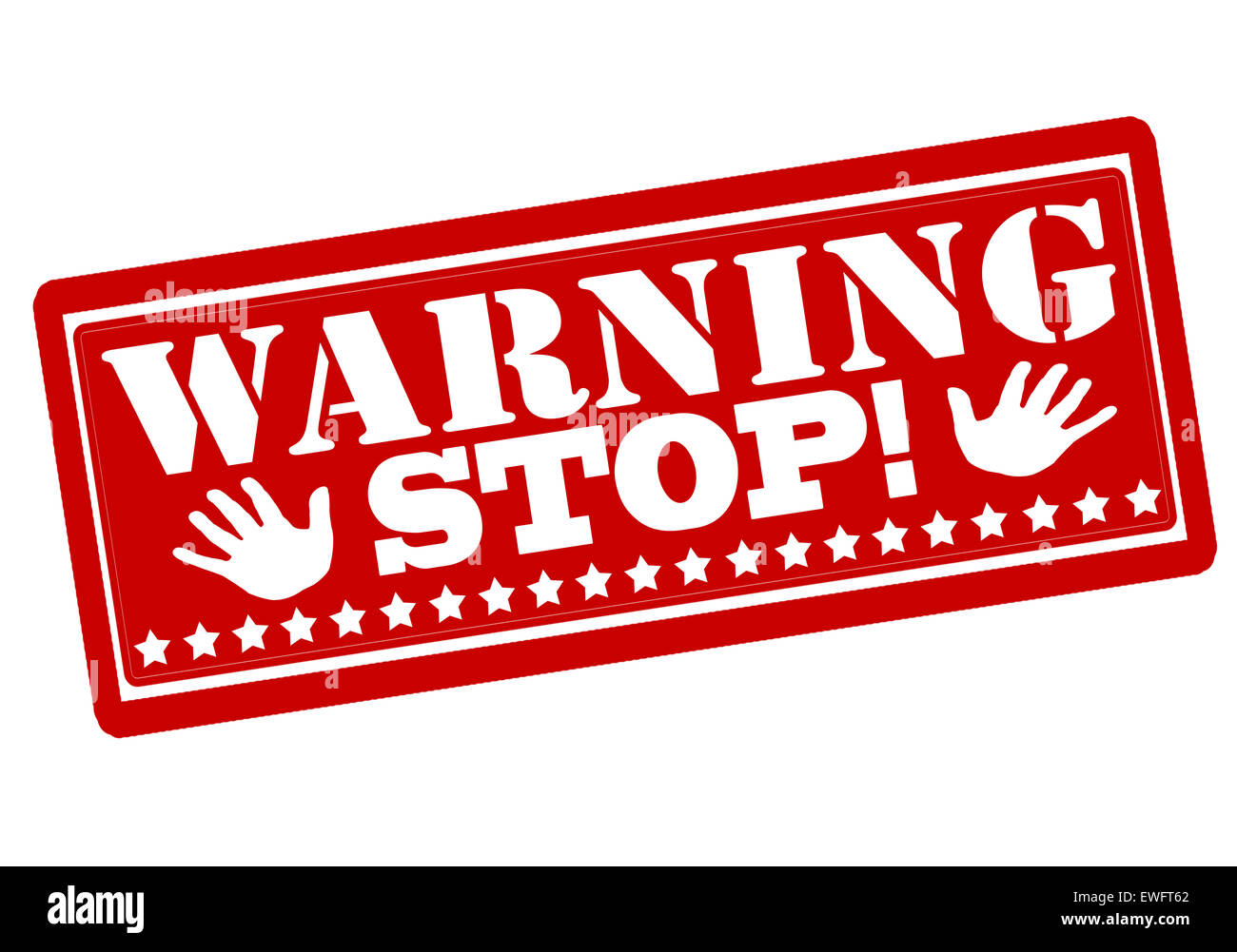Rubber stamp with text warning stop inside, illustration Stock Photo ...