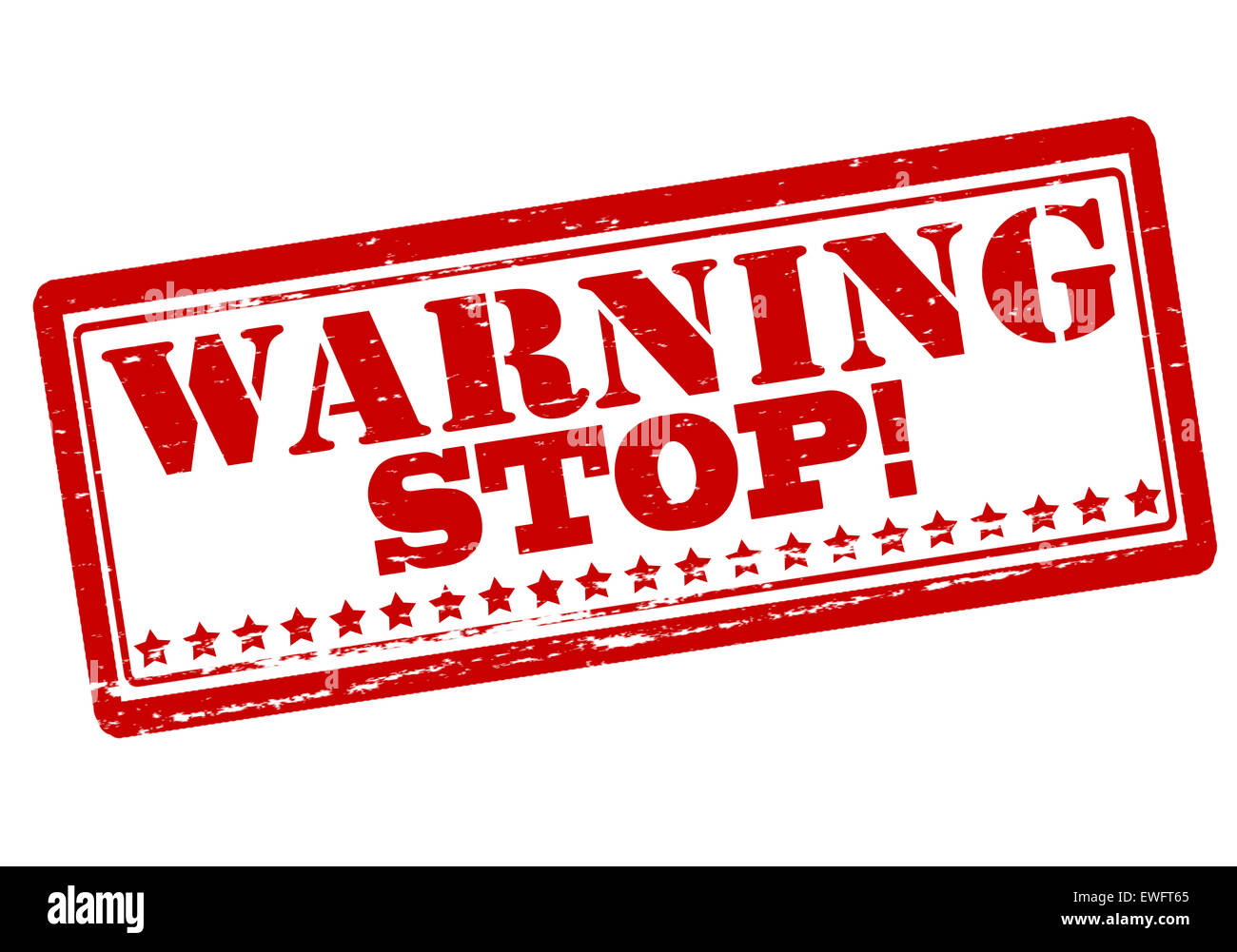 Rubber stamp with text warning stop inside, illustration Stock Photo ...