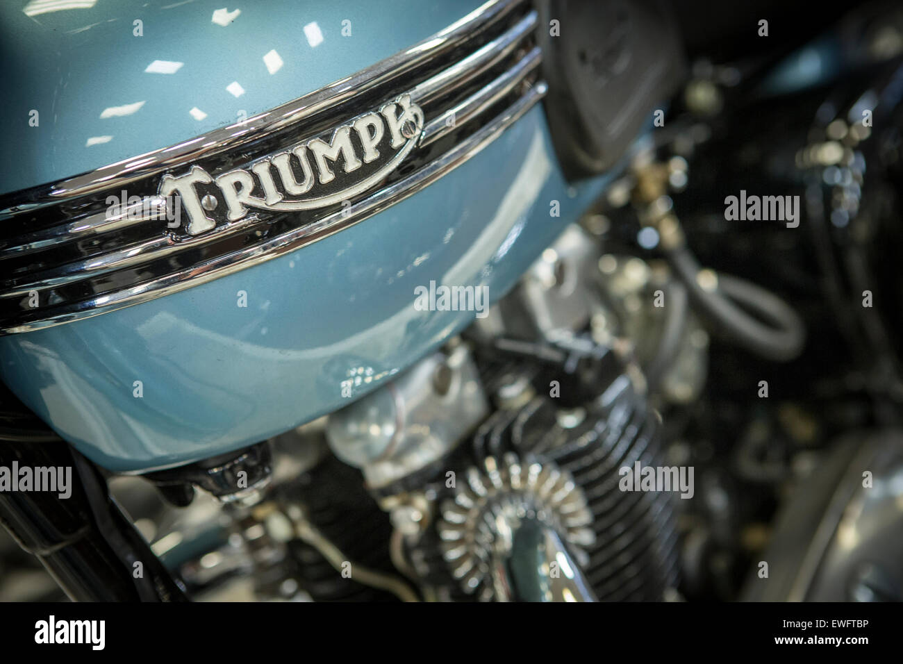 Triumph classic motorcycle trademark insignia Stock Photo - Alamy