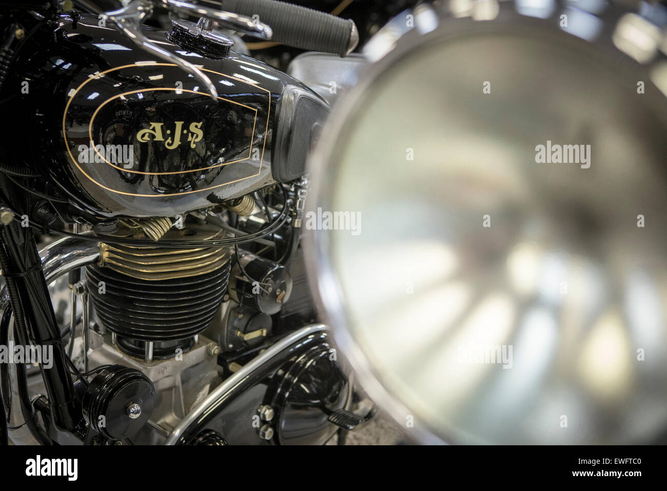 AJS classic motorcycle trademark insignia Stock Photo - Alamy