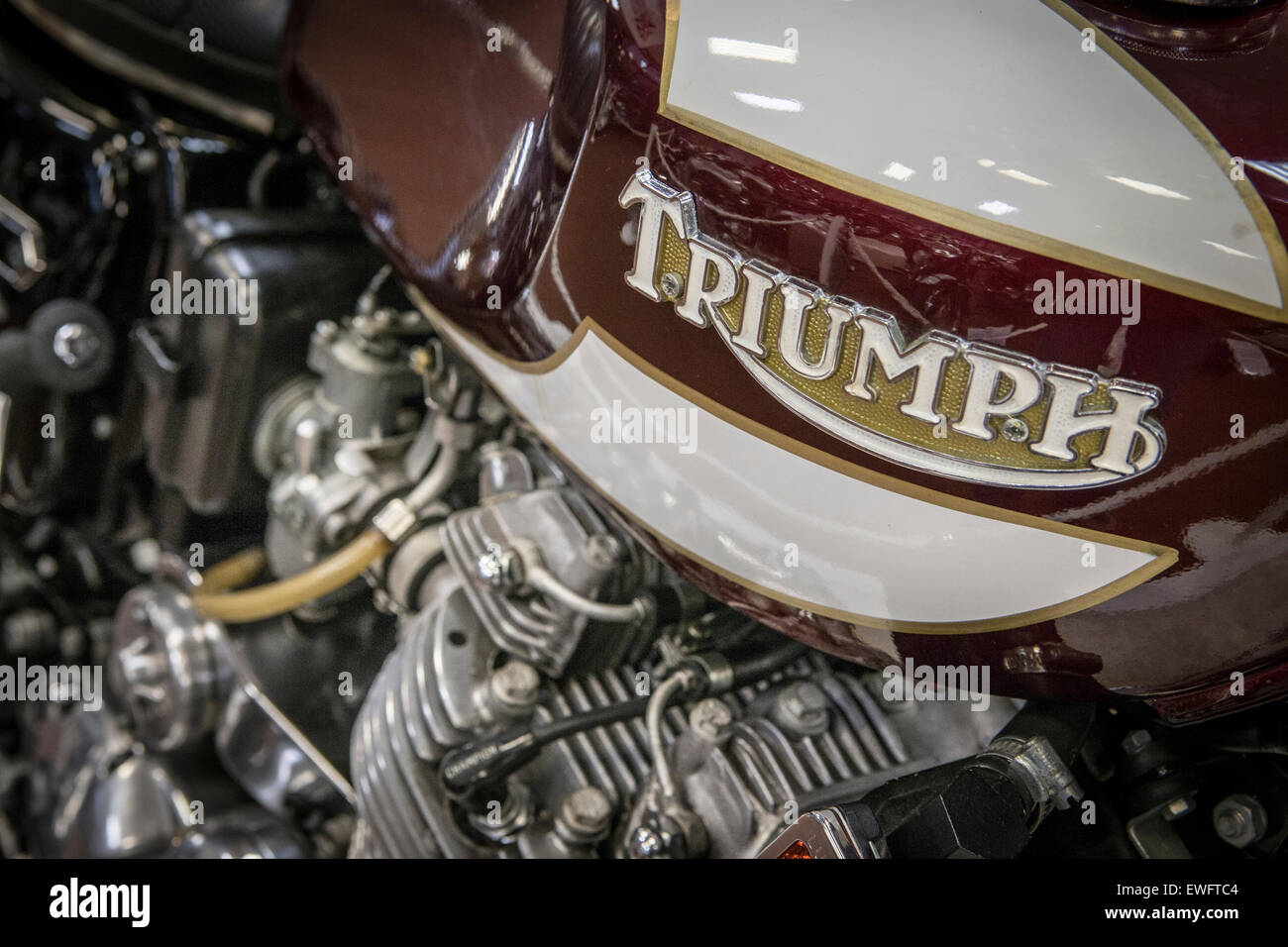 Triumph Trident classic motorcycle trademark insignia Stock Photo - Alamy