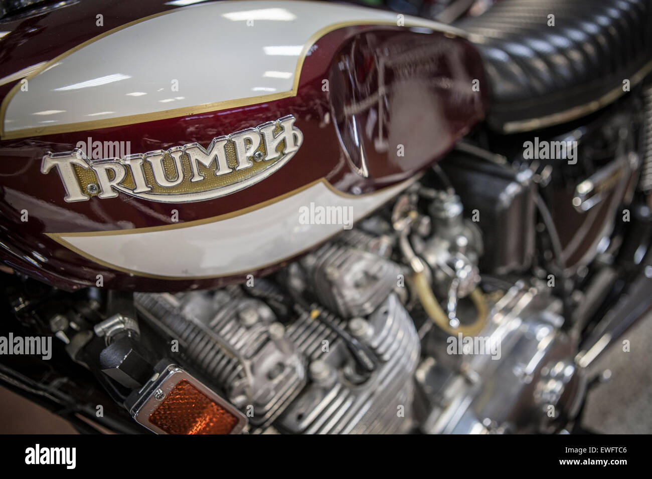 Truimph Trident classic motorcycle trademark insignia Stock Photo - Alamy