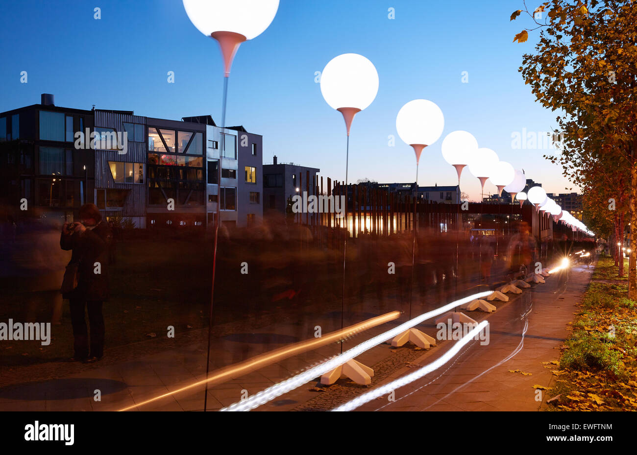 Berlin, Germany, light installation Light limit to 25 years fall of the ...