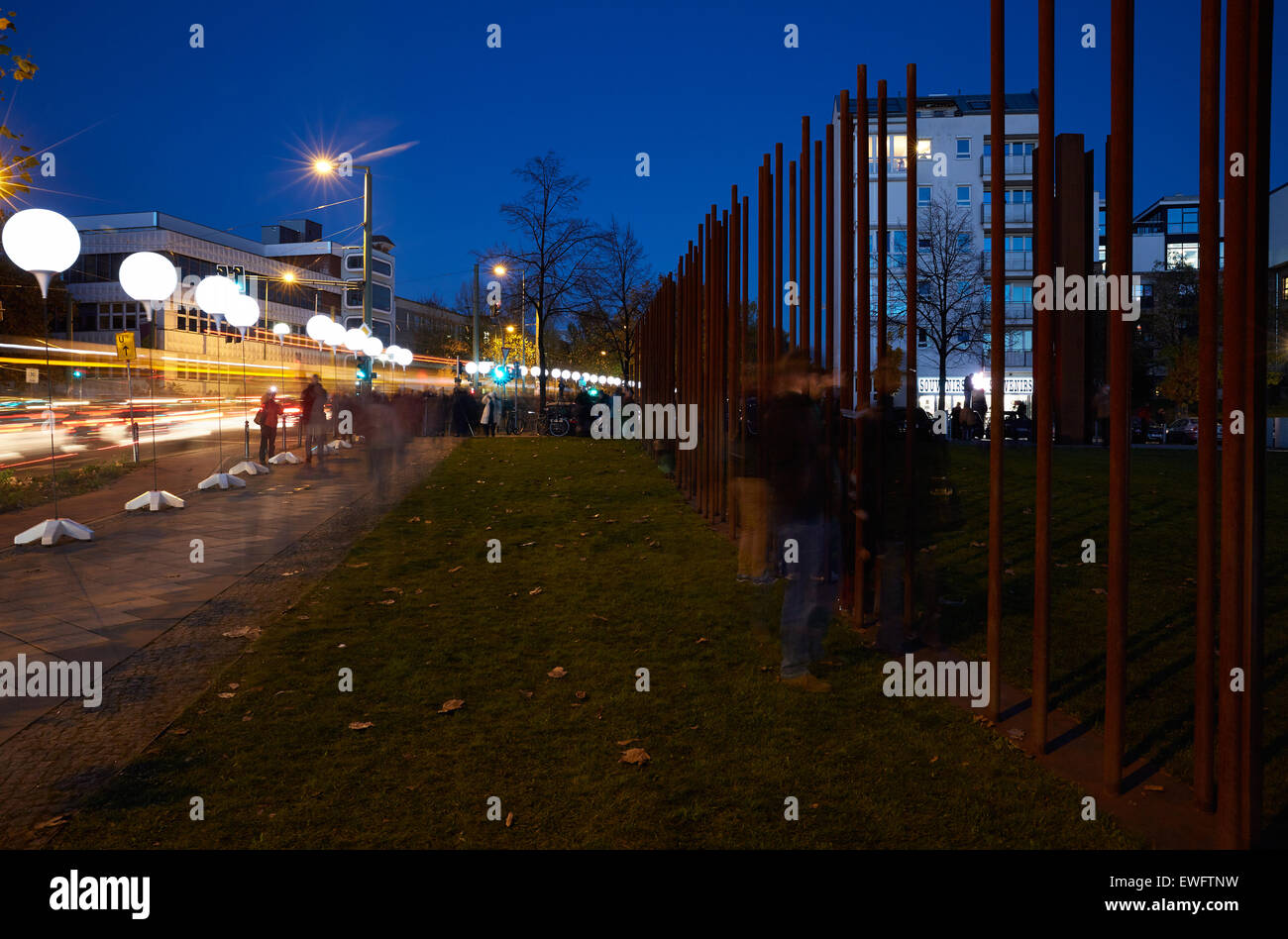 Berlin, Germany, light installation Light limit to 25 years fall of the ...