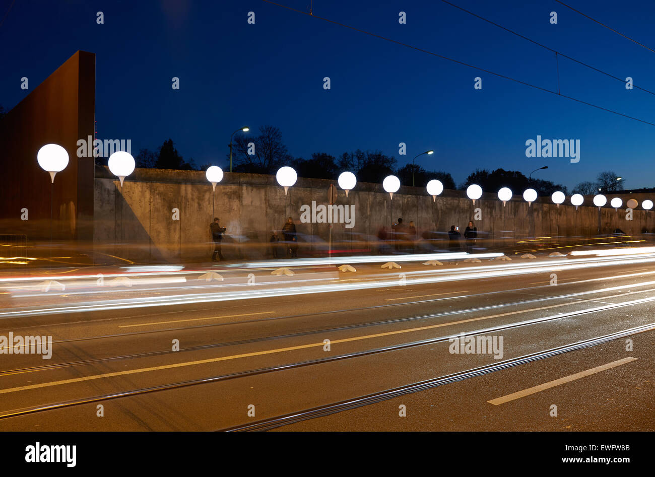 Berlin, Germany, light installation Light limit to 25 years fall of the ...