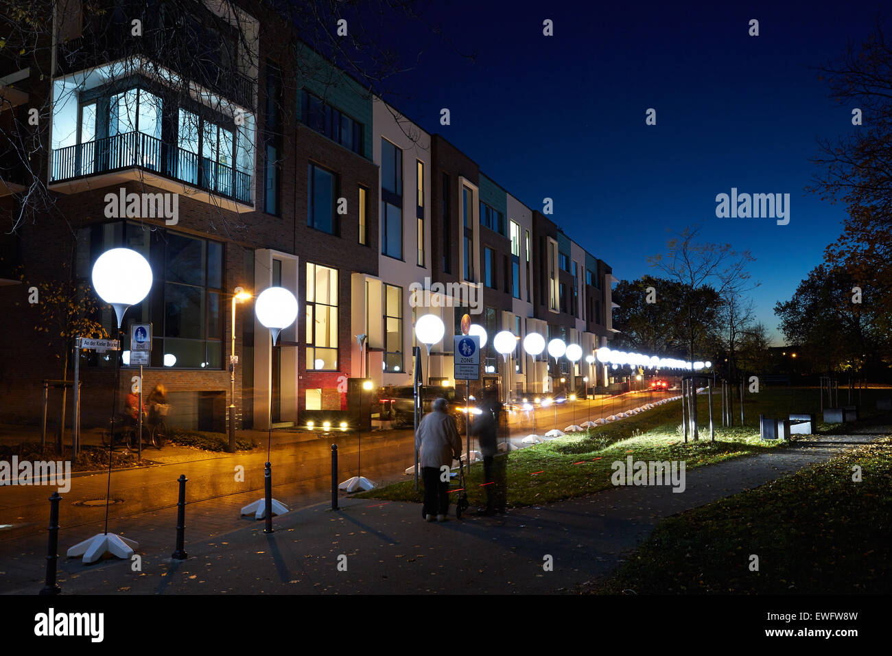 Berlin, Germany, light installation Light limit to 25 years fall of the ...
