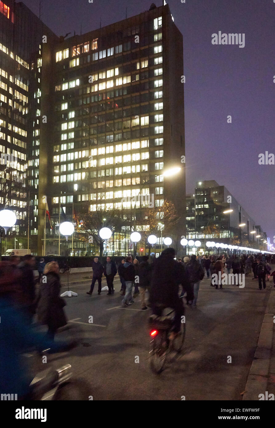Berlin, Germany, light installation Light limit to 25 years fall of the ...
