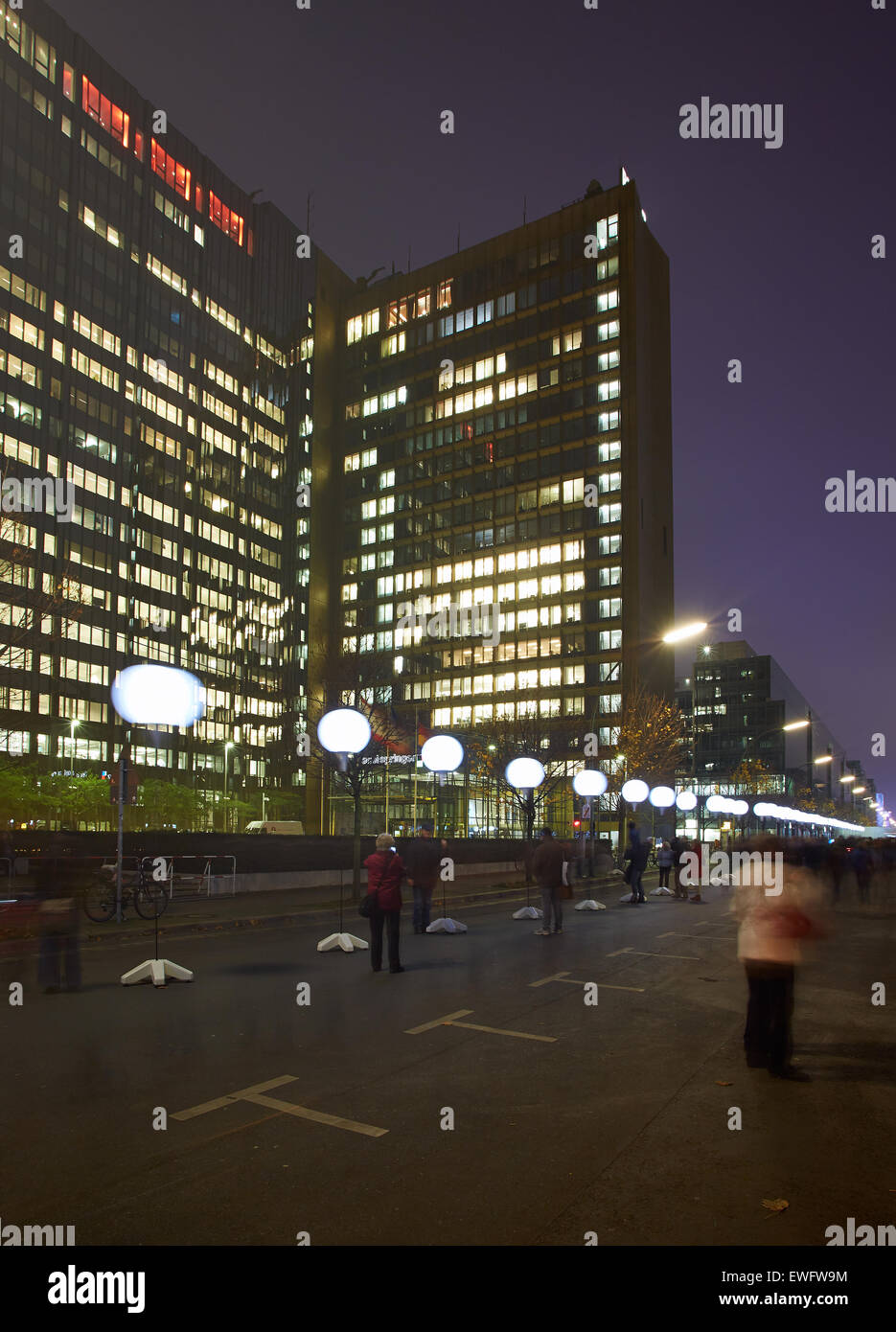 Berlin, Germany, light installation Light limit to 25 years fall of the ...