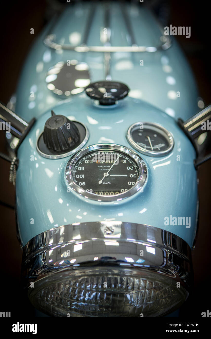 Instruments on Triumph motorcycle nacelle Stock Photo - Alamy