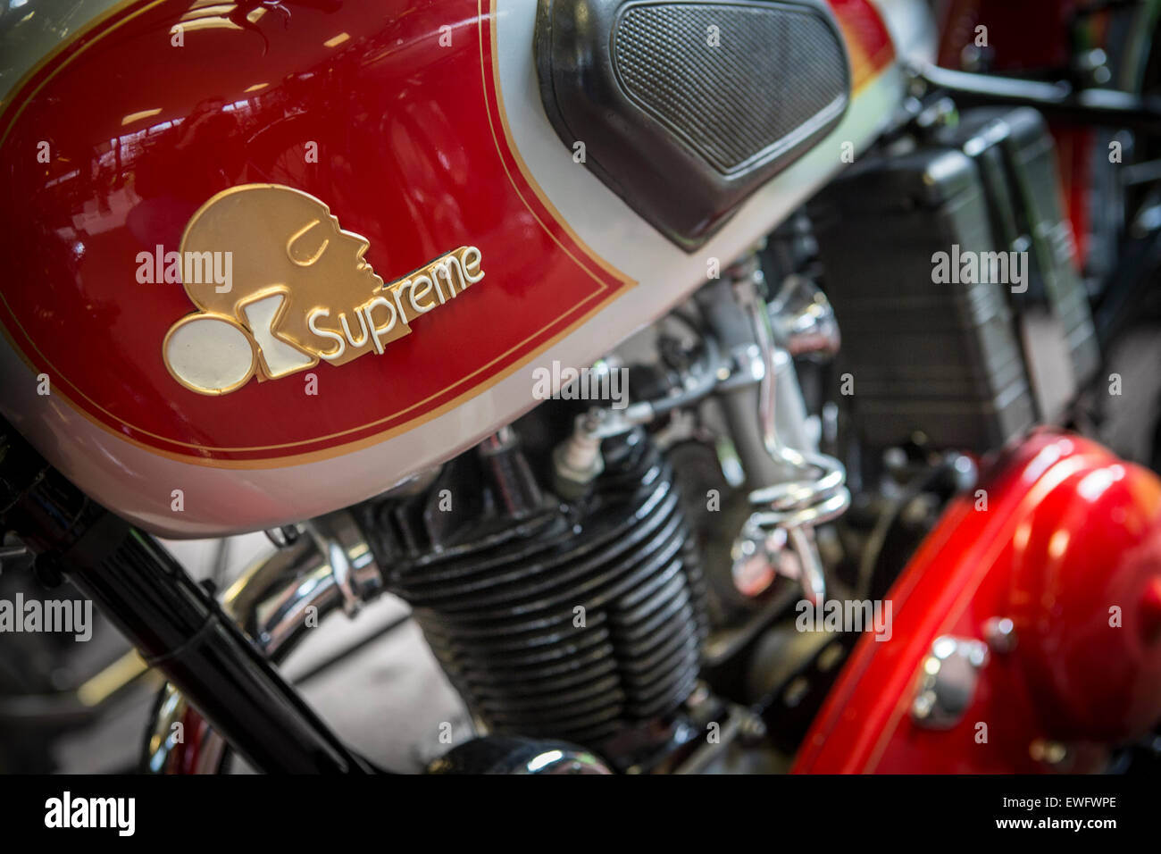 OK Supreme classic motorcycle trademark insignia Stock Photo - Alamy
