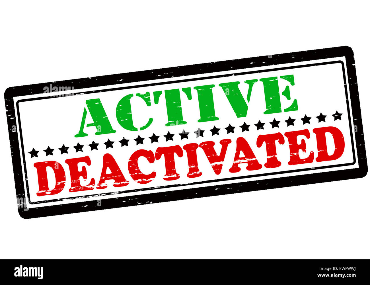 Rubber stamp with words active and deactivated inside, illustration ...