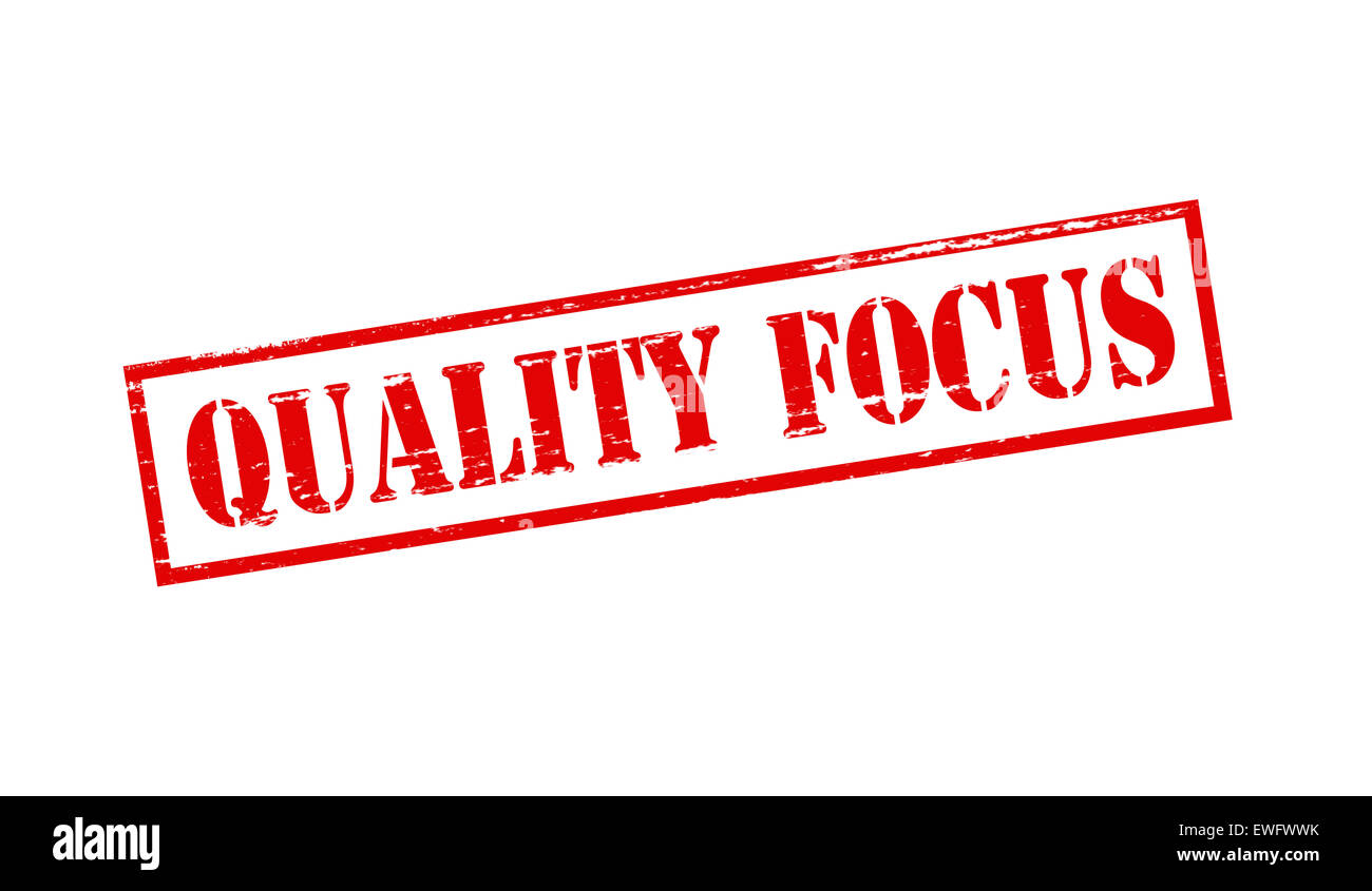 Rubber stamp with text quality focus inside, illustration Stock Photo ...