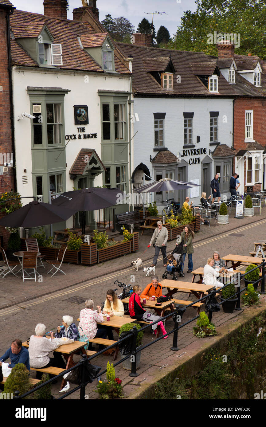 UK, England, Worcestershire, Bewdley, Riverside Café and Cock and ...
