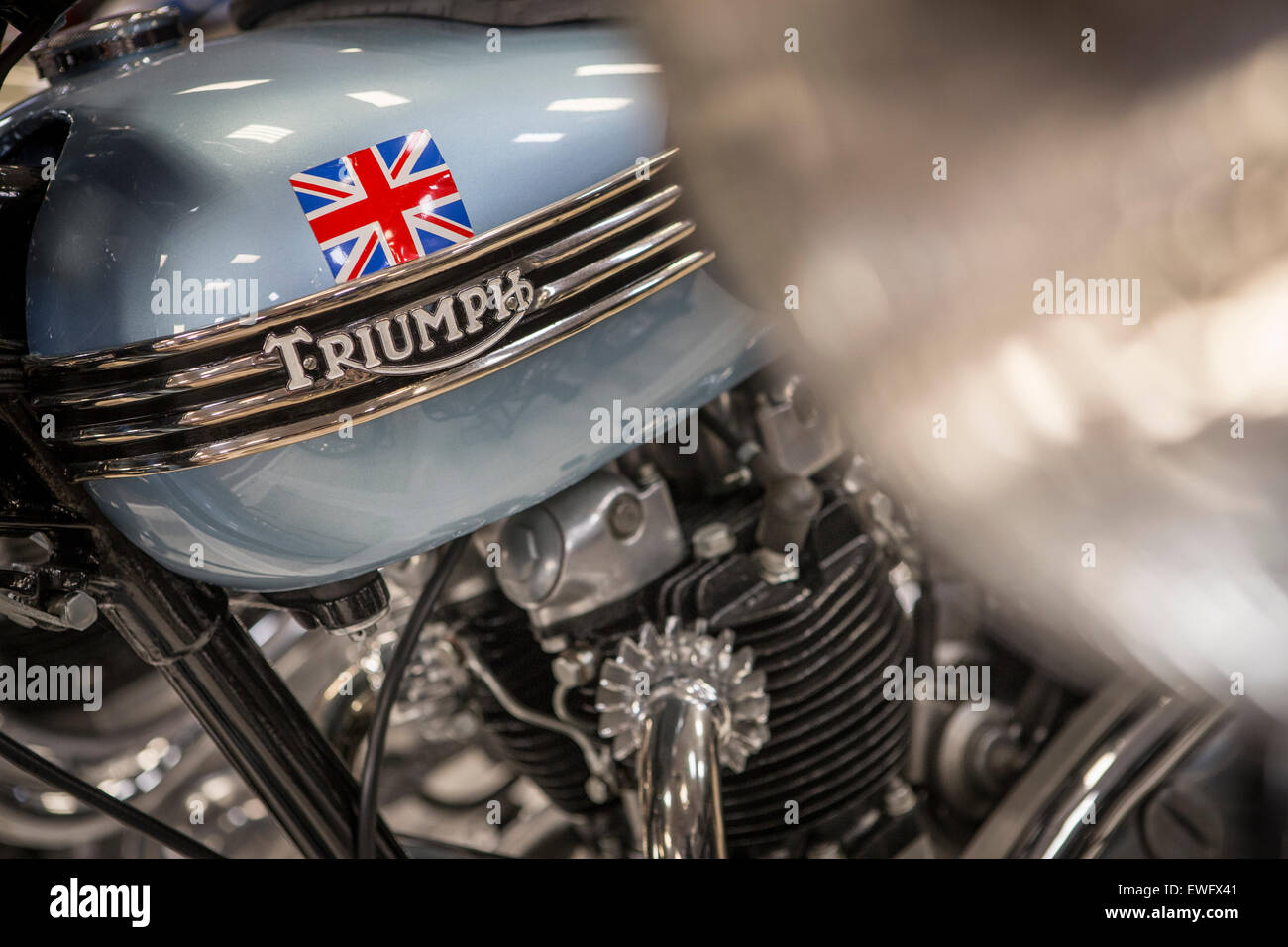 Triumph classic motorcycle trademark insignia Stock Photo - Alamy