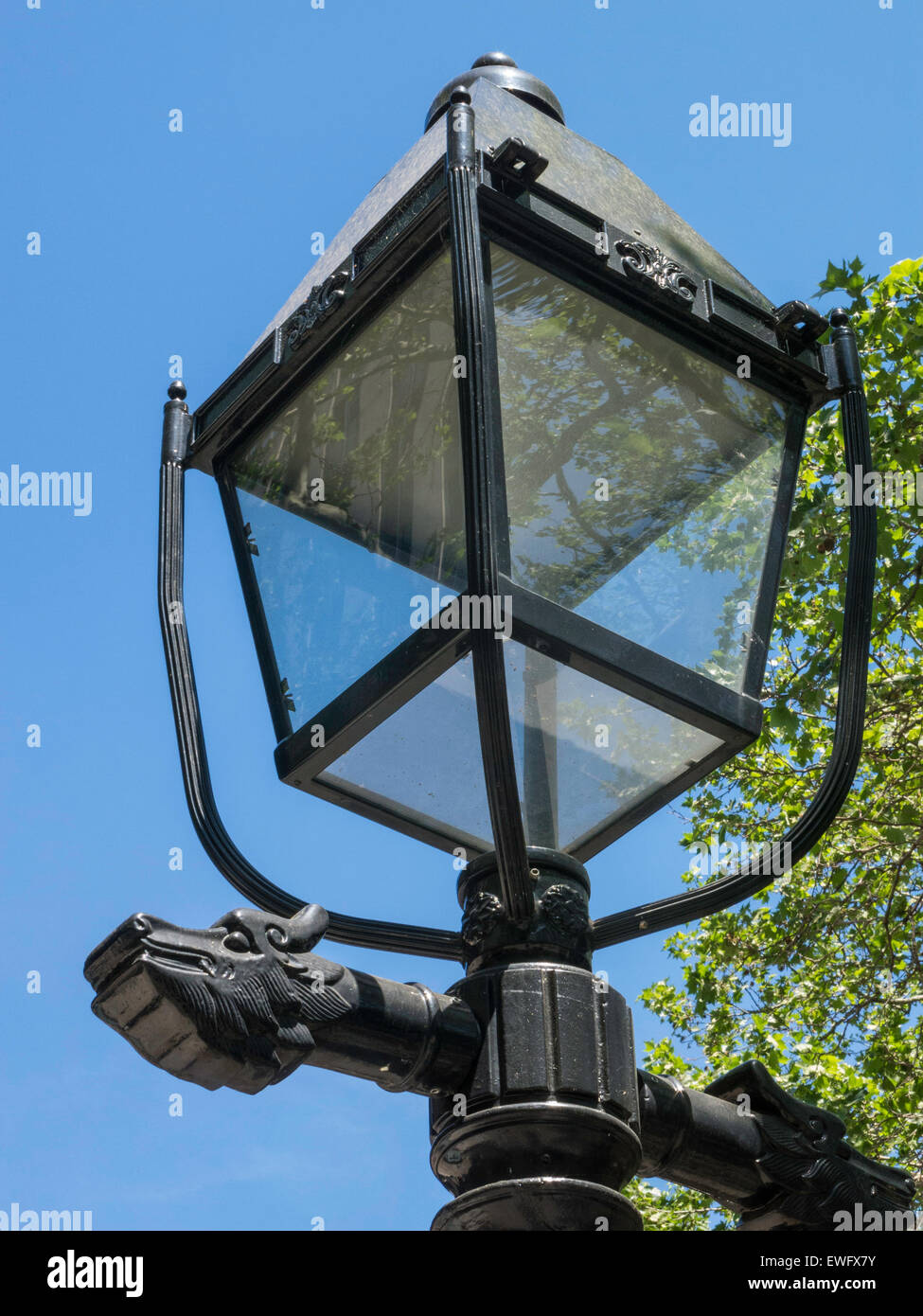 Dragon Head Decorative Lamp Post, Columbus Park, Chinatown, NYC Stock ...