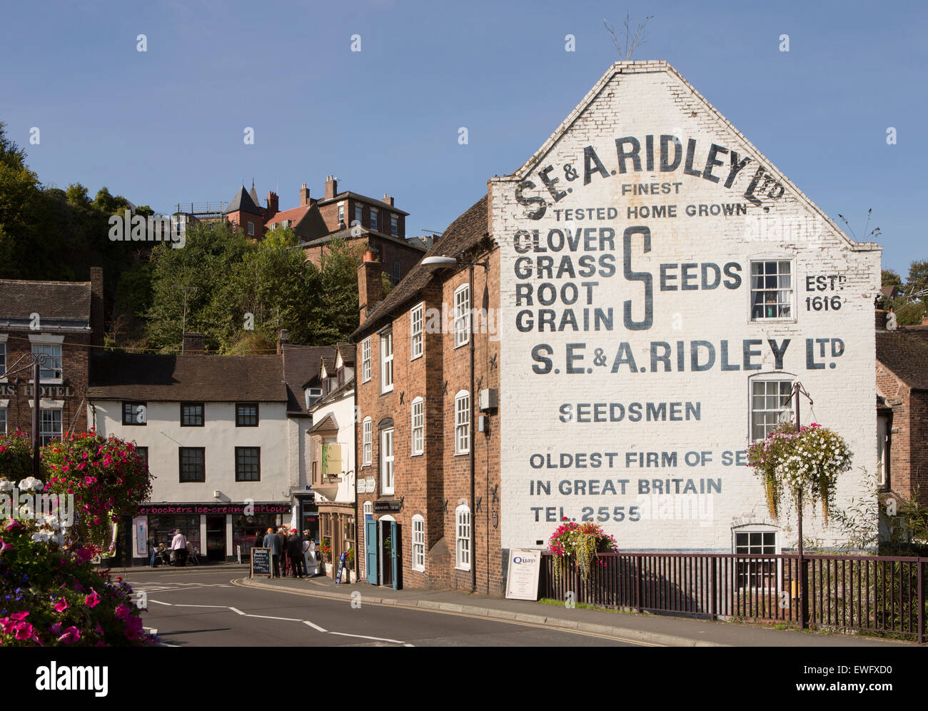 UK, England, Shropshire, Bridgnorth, Ridley’s Seed Merchant building on ...