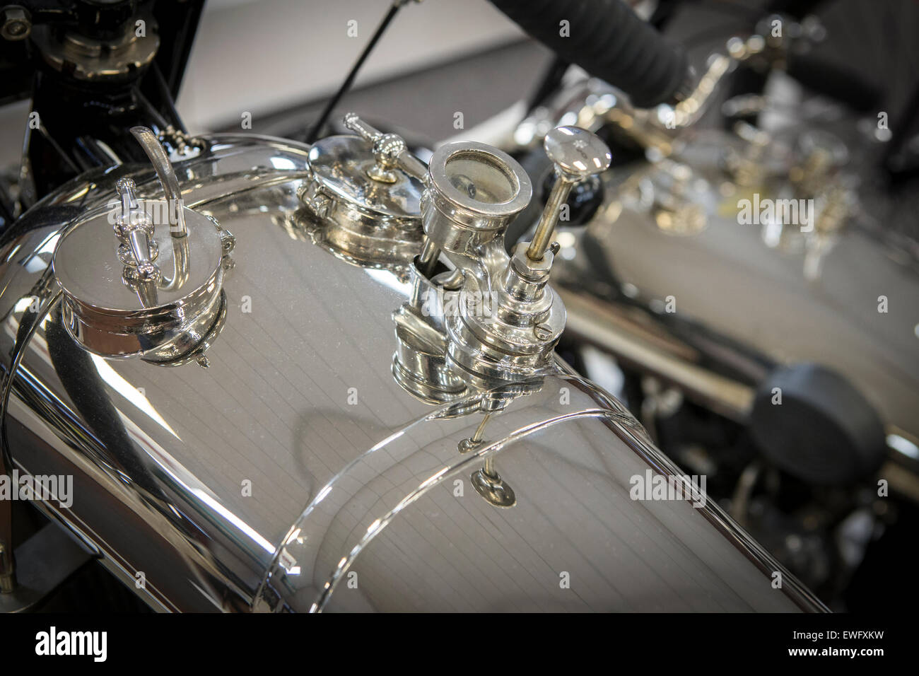 Brough Superior classic motorcycle fuel tank detail Stock Photo - Alamy