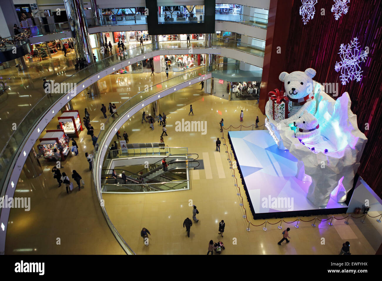 Hong Kong, China, Interior view of the Harbour City Shopping Mall Stock ...