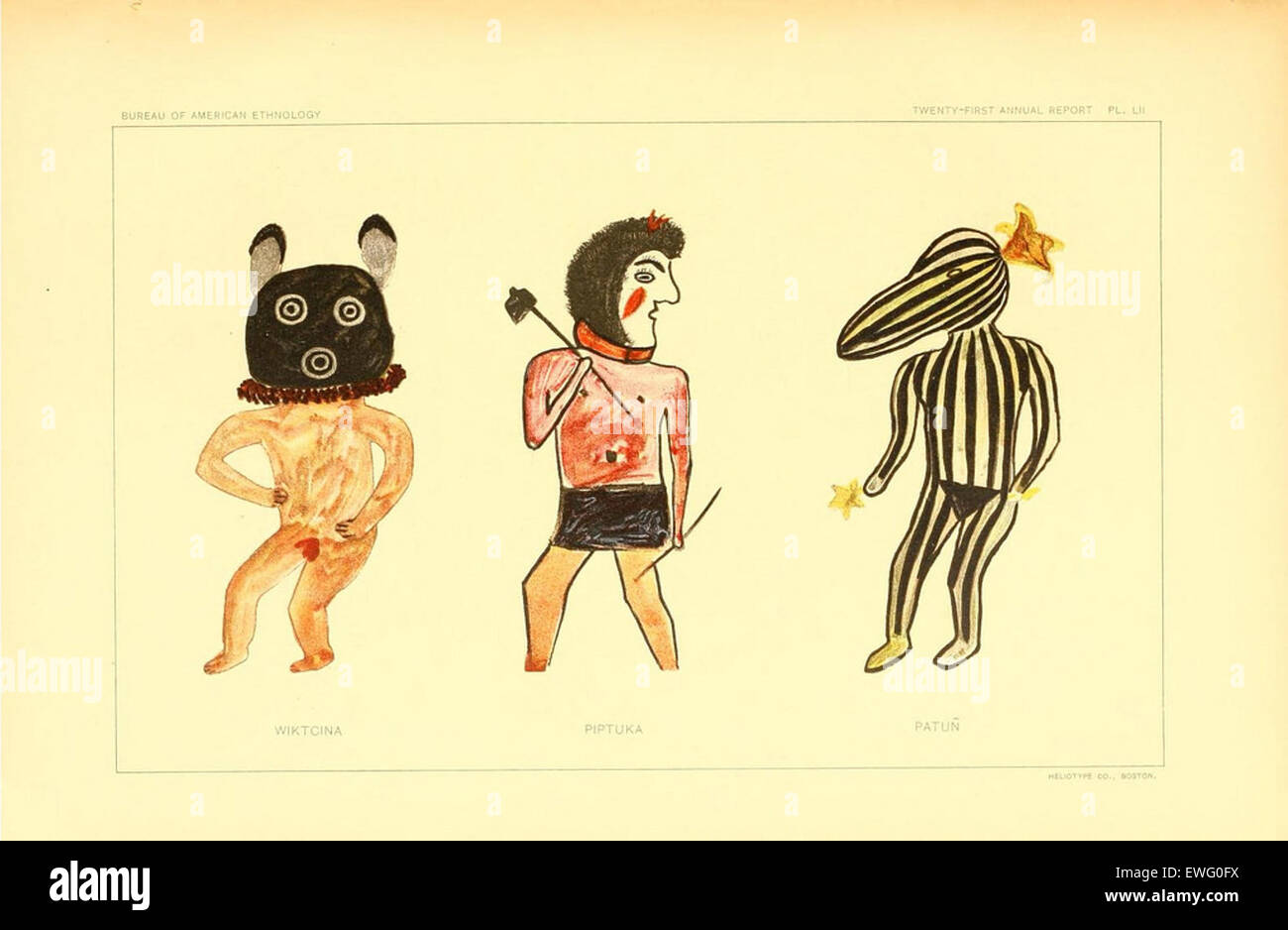 This stock photo shows a series of illustrated Hopi drawings depicting ...