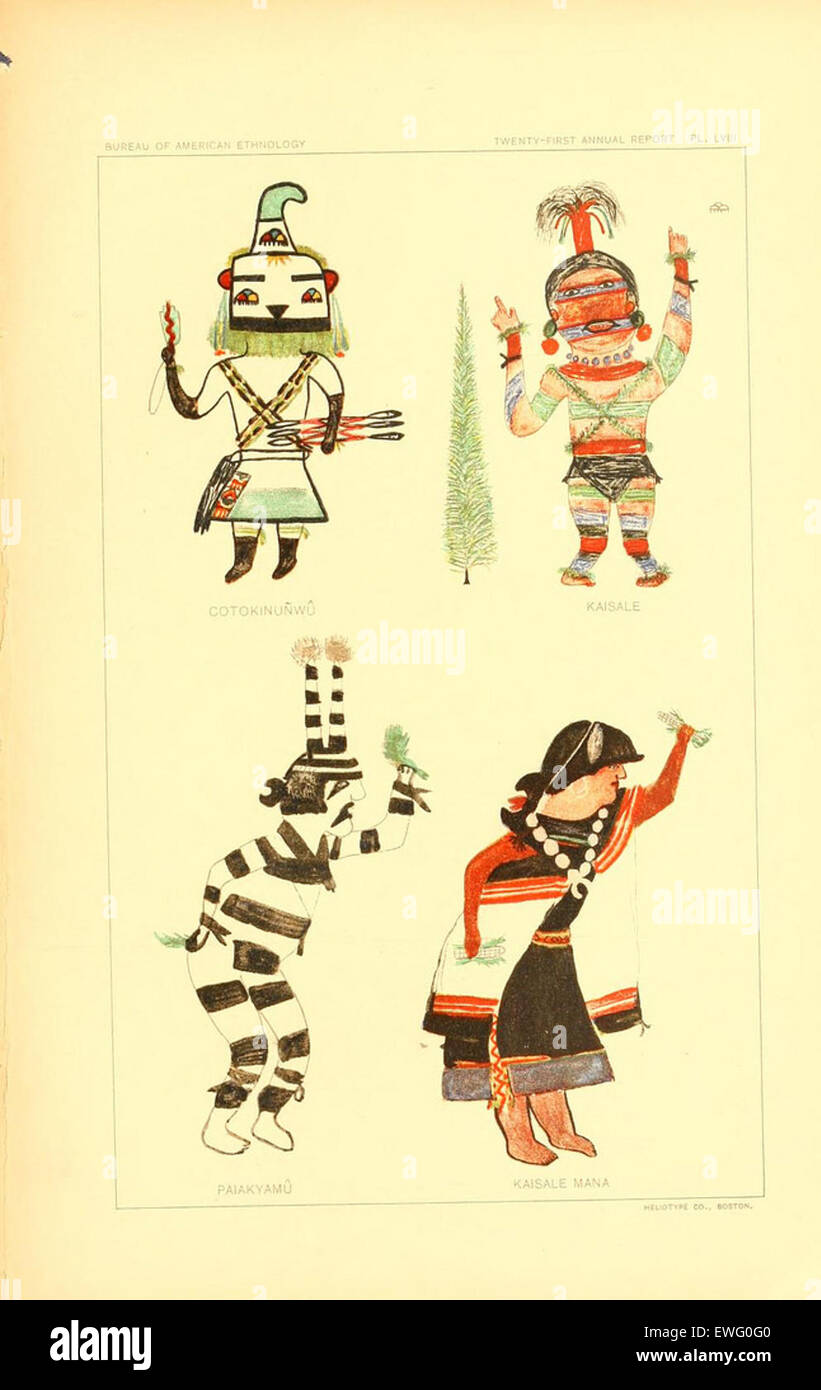 The image showcases a collection of traditional Hopi Kachina drawings ...