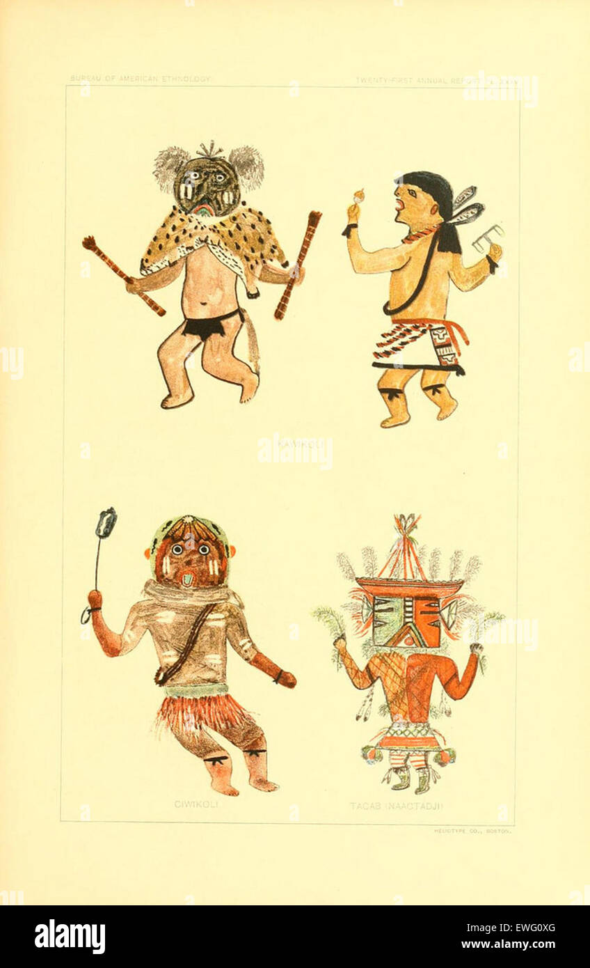 The illustration showcases traditional Hopi drawings of Kachinas ...