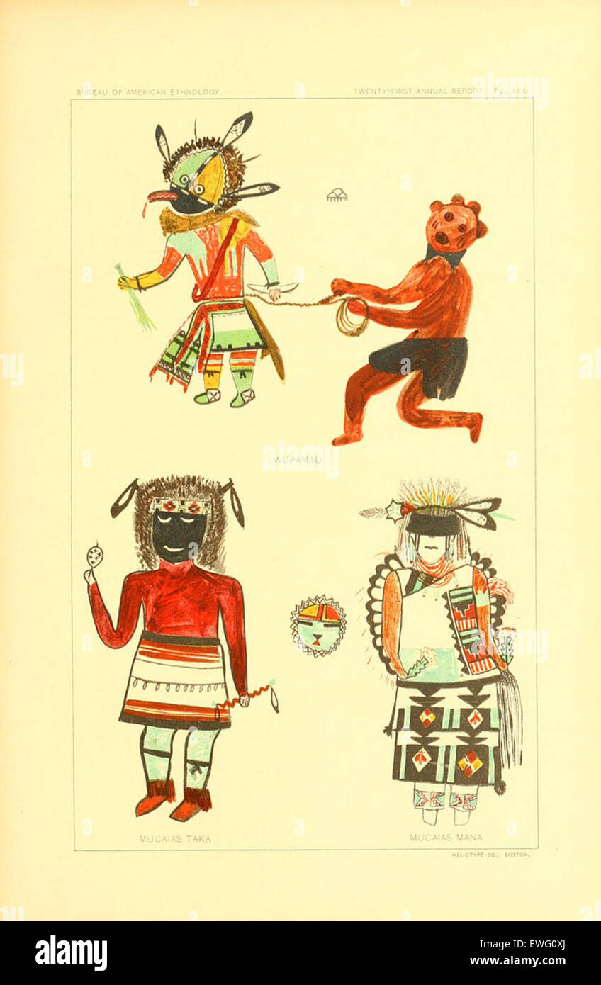 Illustrated Hopi drawings of Kachinas represent spiritual figures in ...