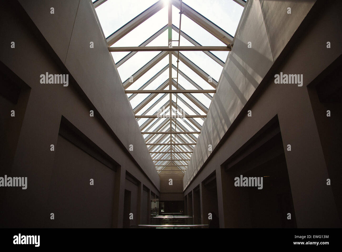 A modern architectural design featuring an indoor skylight that brings ...