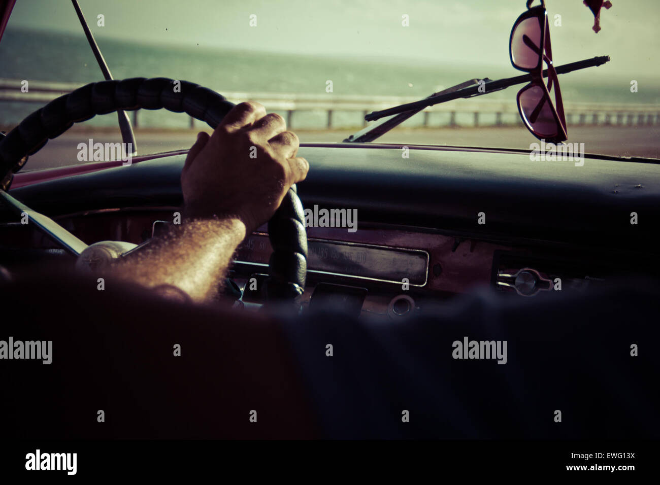 Inside View of Car While Driving Stock Photo - Alamy