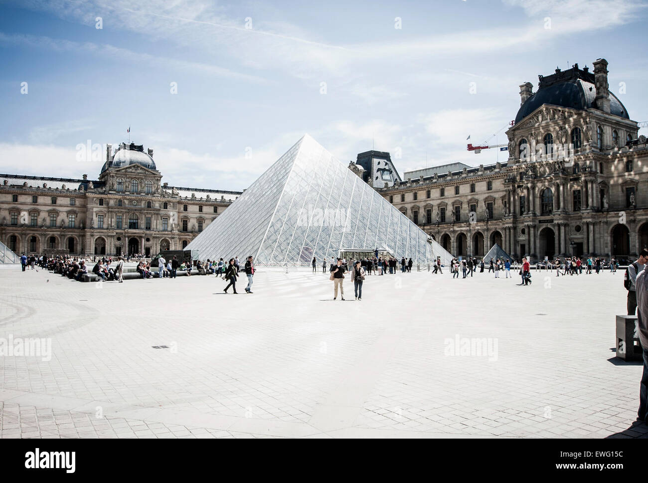 The Louvre Pyramid in Paris is a glass and metal structure located in ...